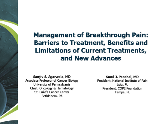 Management of Breakthrough Pain: Barriers to Treatment, Benefits and ...