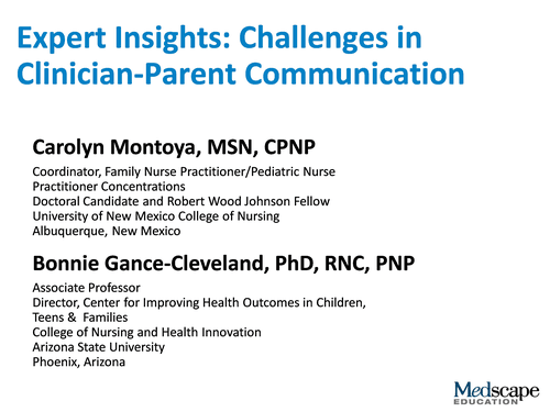 Challenges in Clinician-Parent Communication (Transcript)