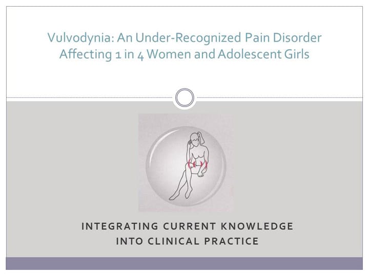 Vulvodynia: An Under-recognized Pain Disorder Affecting 1 in 4 Women ...