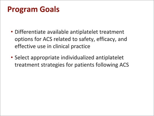 Evidence-Based Antiplatelet Therapy Across the ACS Spectrum: Hospital ...