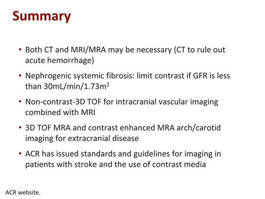 Best Practices for the Use of MRA in Stroke Diagnosis (Transcript)