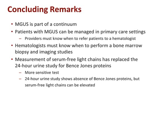 Diagnosing and Monitoring MGUS (Transcript)