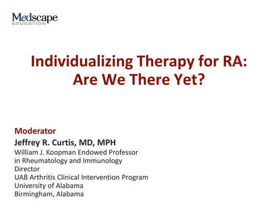 Individualizing Therapy for Rheumatoid Arthritis: Are We There Yet ...