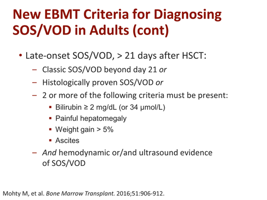 US and European Perspectives on Sinusoidal Obstruction Syndrome ...