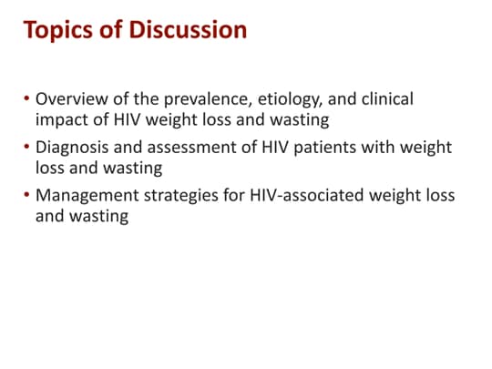 HIV-Associated Weight Loss and Wasting: Addressing an Ongoing Burden ...