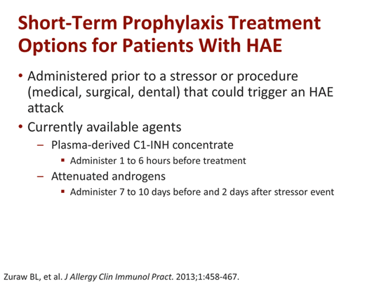Prophylaxis Strategies in Hereditary Angioedema: Weighing the Evidence ...