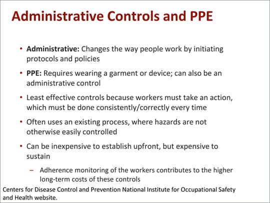 Infection Prevention: A Hierarchy of Controls Approach