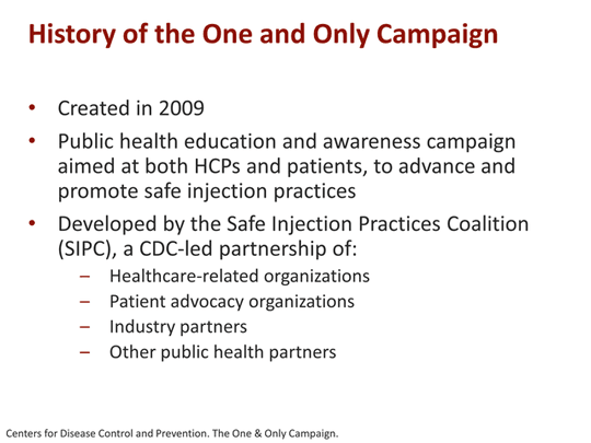 Injection Safety: A System Approach
