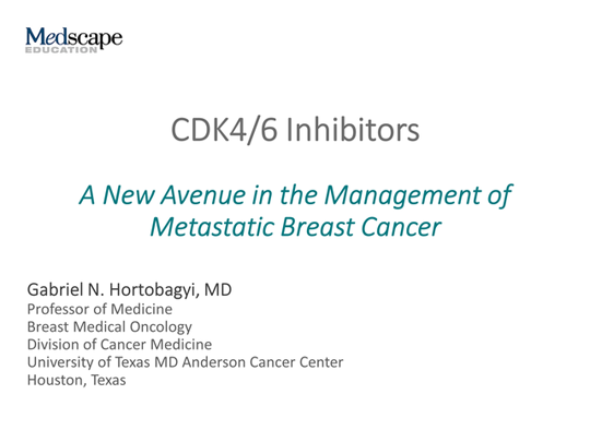 CDK 4/6 Inhibitors: A New Avenue in the Management of Metastatic Breast ...