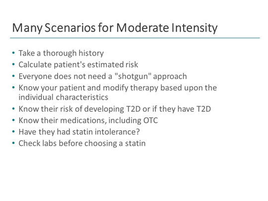 PCP View: ACC/AHA Guidelines: Role of Moderate Intensity Statins ...