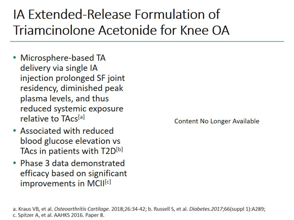 Maximizing Medical Management of Knee Osteoarthritis: Use of Injectable ...