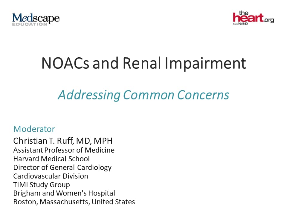 NOACs and Renal Impairment: Addressing Common Concerns