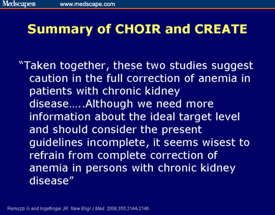 Target Hemoglobin Level in Anemic Patients With Chronic Kidney Disease