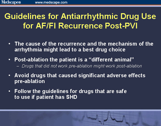 Antiarrhythmic Drug Use Before and After Atrial Fibrillation Ablation