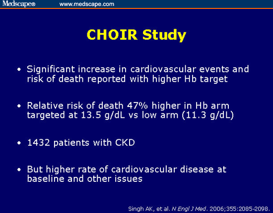 Hemoglobin Targets for Anemia of Chronic Kidney Disease