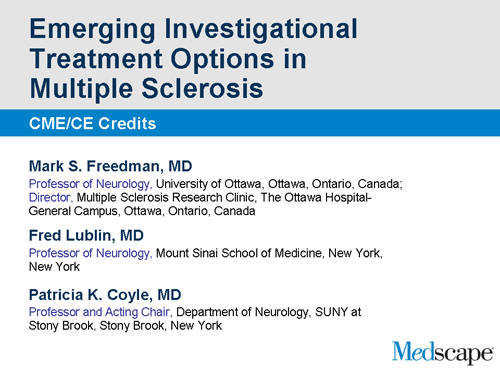 Emerging Investigational Treatment Options in Multiple Sclerosis