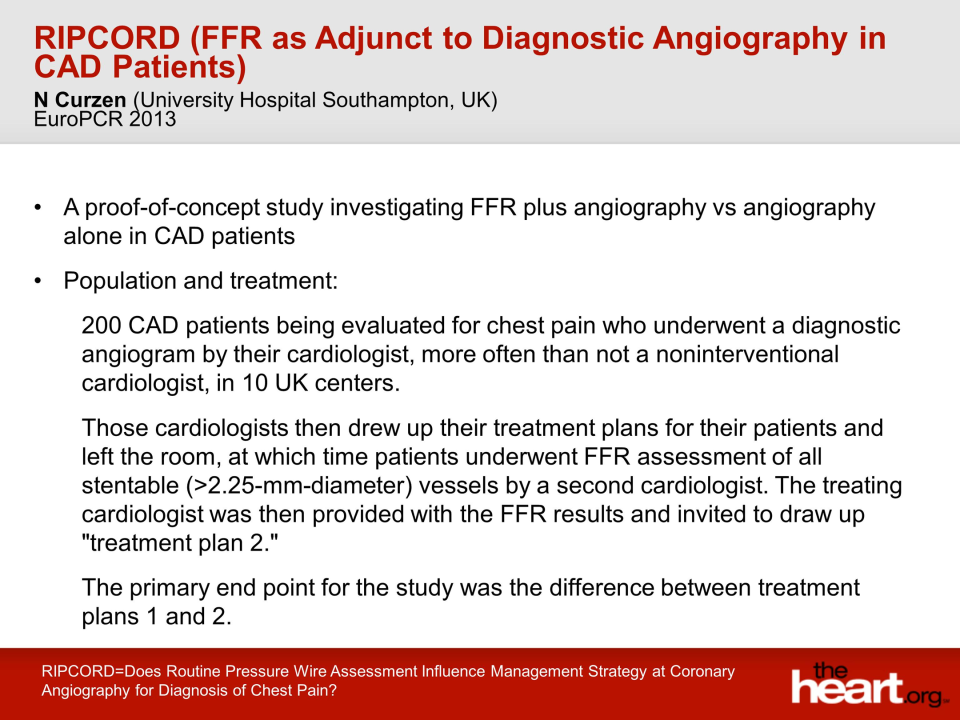 RIPCORD (FFR as Adjunct to Diagnostic Angiography in CAD Patients)