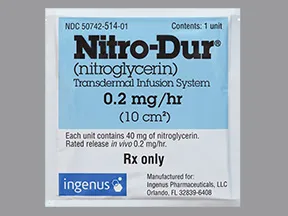 NitroDur, Minitran (nitroglycerin transdermal) dosing, indications, interactions, adverse ...