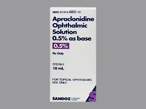 Iopidine (apraclonidine) dosing, indications, interactions, adverse ...