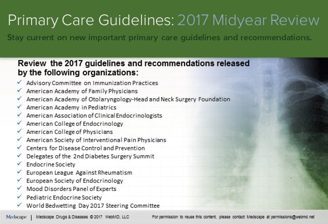 Primary Care Guidelines: 2017 Midyear Review