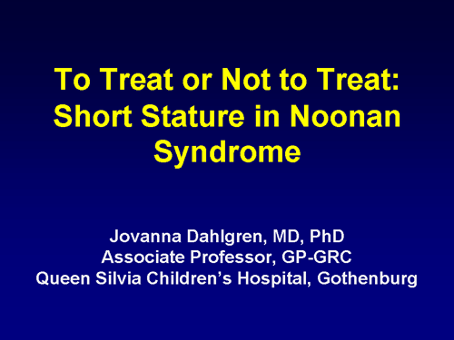To Treat Or Not To Treat Short Stature In Noonan Syndrome Transcript