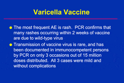 Varicella Immunization: Current Status and Practice