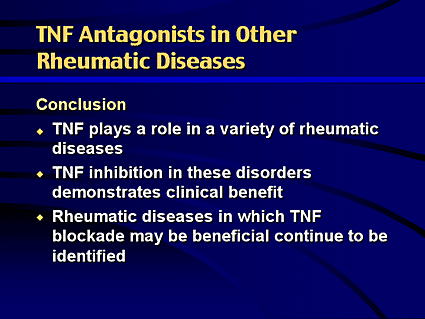 New Applications for TNF Inhibition