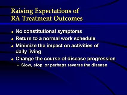 New Standards of Care for Rheumatoid Arthritis