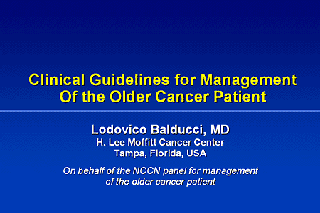 Supportive Care Considerations in the Cancer Care of the Elderly: the...