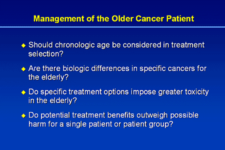 Supportive Care Considerations in the Cancer Care of the Elderly: the...