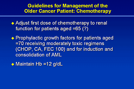 Supportive Care Considerations in the Cancer Care of the Elderly: the...