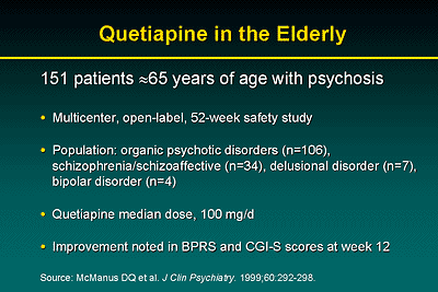 Optimal Management of Psychosis & Agitation in the Elderly