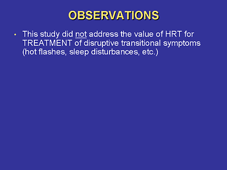 The Clinical Impact of the Women's Health Initiative (WHI): Entering a ...