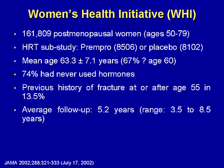 The Clinical Impact of the Women's Health Initiative (WHI): Entering a ...