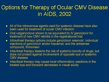 New Therapeutic Options in CMV Infection