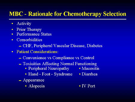 Treatment Options for Metastatic Breast Cancer: Goals of Therapy and ...