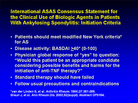 New Horizons in TNF Inhibition - Topic 1: Treating Ankylosing Spondylitis