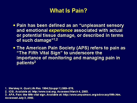 A Primer on Pain Management: Optimal Therapy for the Patient in Pain