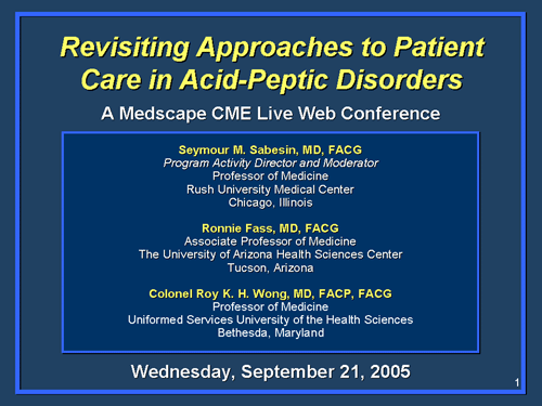 Revisiting Approaches to Patient Care in Acid-Peptic Disorders