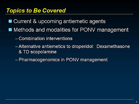 PONV Management: Tackling the Practical Issues