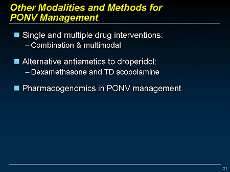 PONV Management: Tackling the Practical Issues