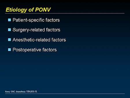 PONV Management: Tackling the Practical Issues