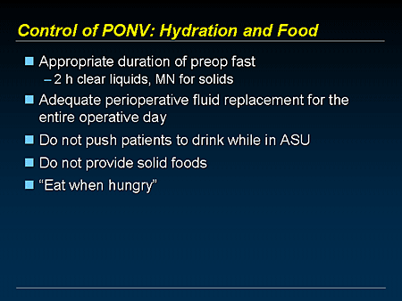 PONV Management: Tackling the Practical Issues