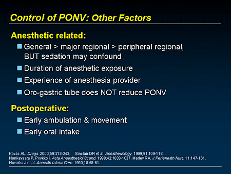 PONV Management: Tackling the Practical Issues