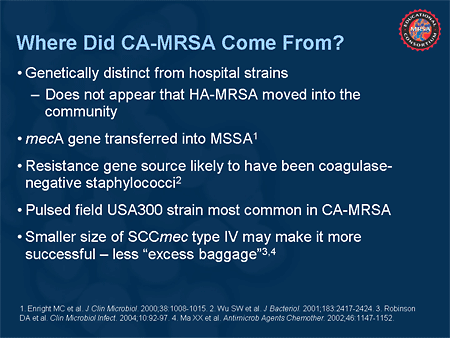 Community-Acquired and Healthcare-Associated MRS