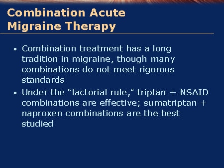 Combination Therapy for Acute Migraine