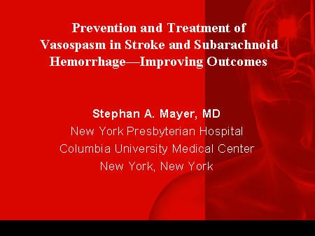 Prevention and Treatment of Vasospasm in Stroke and Subarachnoid ...