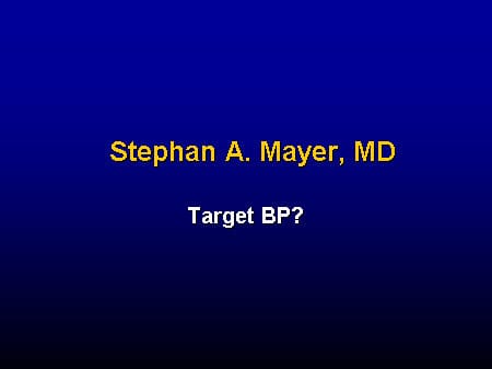 Debate: Blood Pressure Management in the Setting of Intracerebral ...