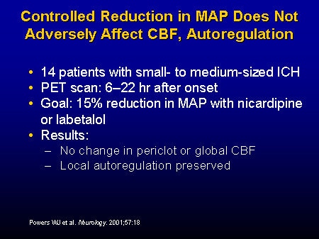Debate: Blood Pressure Management in the Setting of Intracerebral ...