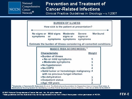 NCCN Prevention and Treatment of Cancer-Related Infections Guidelines ...